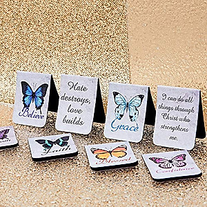 12 Pieces Butterfly Magnetic Bookmarks Inspirational Quotes Magnetic Bookmarks Magnet Page Markers Assorted Book Markers Set for Students Teachers School Home Office Supplies