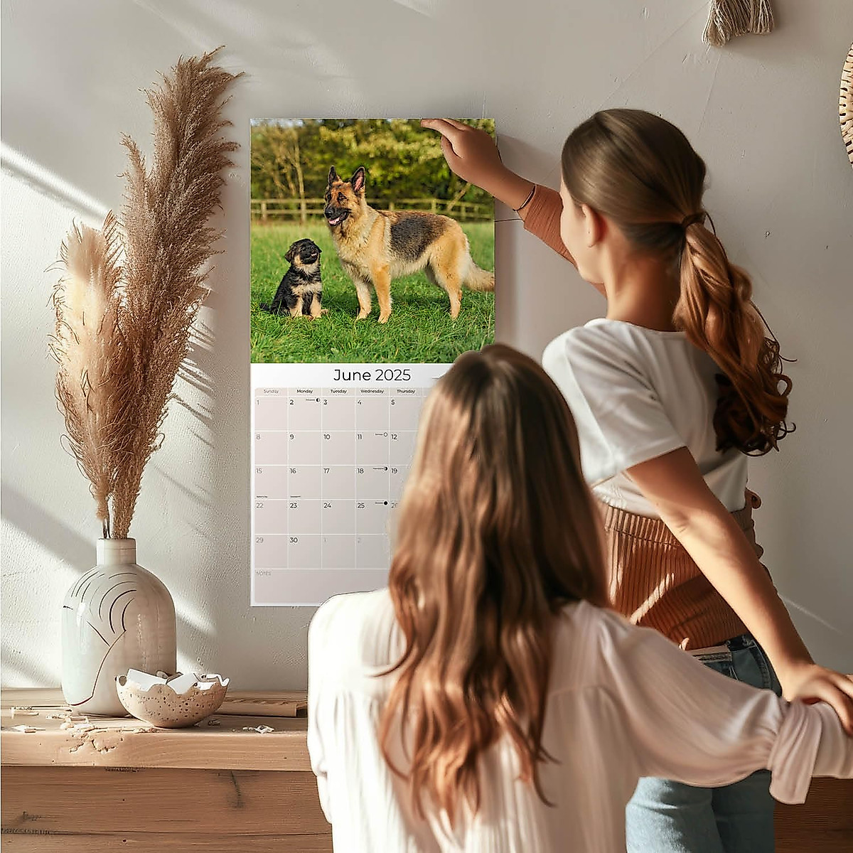 2024 2025 German Shepherd Calendar - Dog Breed Monthly Wall Calendar - 12 x 24 Open - Thick No-Bleed Paper - Giftable - Academic Teacher's Planner Calendar Organizing & Planning - Made in USA