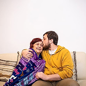 Solzien 75th Birthday Gifts for Women Blankets 60"x50", 75th Birthday Decorations for Women, Best Gifts for 75 Year Old Female Unique, Happy Birthday Decorations Sign, Gift Ideas for 75th Birthday