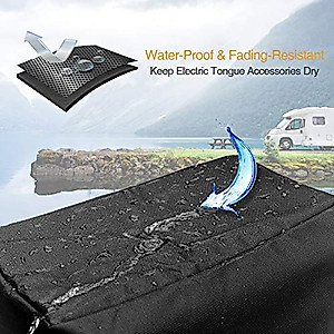 Electric Trailer Jack Cover,NORSMIC Camper Accessories for Travel Trailers,RV Jack Cover,Tongue Jack Cover for RV/Trailer/Camper Trailer Jack,600D Polyester Fabric,Universal Size 13.6''×10.2''×5.1''