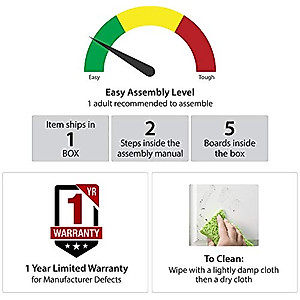 Novogratz Athena Computer Storage, Black Marble Desk