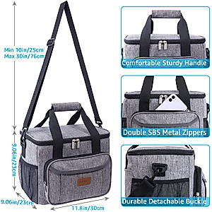 TOMULE Insulated Lunch Bag for Men Women - 3+years old (15L, Grey)