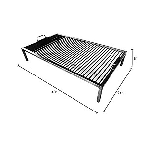 Luxury Argentine Grill + Brazier - Iron Argentina Grill - BBQ Parrilla Asado - Sor Pampa Grill (28 x 2o inches)
