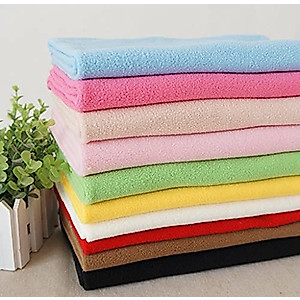 RayLineDo® 10PCS 50 * 50cm Solid Color Knitted Polar Fleece Fabric Anti Pill Fabric Patchwork Polyester Plush Fleece Cloth for DIY Sewing Handmade Dolls
