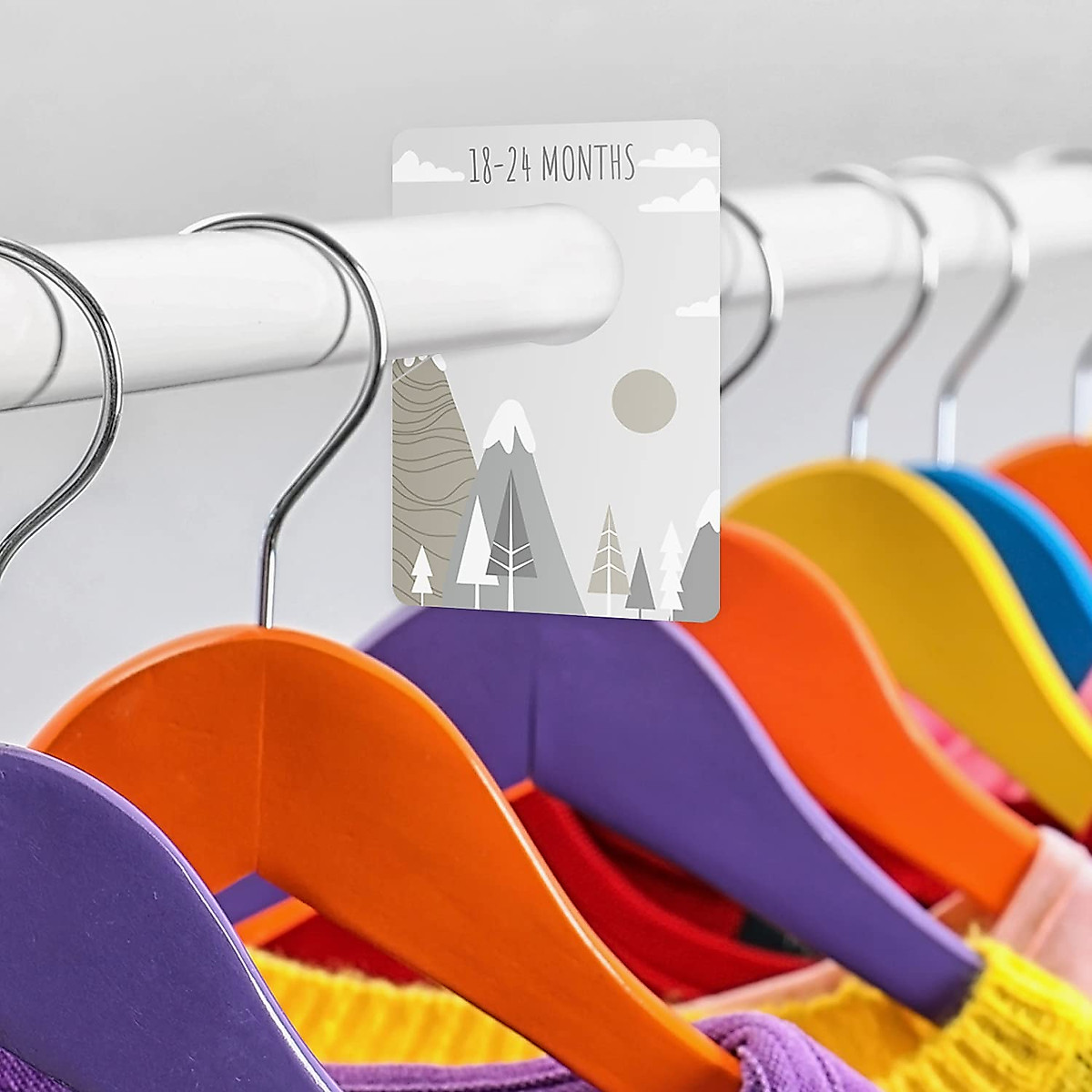 Canopy Street Gender Neutral Closet Clothing Dividers/Trendy Mountain Closet Organizer for Boy Or Girl Newborn to 4T Clothes / 4" x 6" Adventure Nursery Dividers