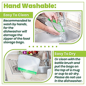 [12 pack] Reusable Snack Bags keep Food Fresh, Easy Lunch Bags are Durable and Food Grade, Reusable Freezer Bags and Leak Proof, Food Storage Sandwich Bags and Eco-Friendly, Lunch Box for Kids