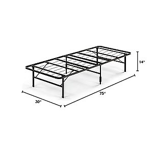 Zinus SmartBase Zero Assembly 14 Inch Bed Frame / Mattress Foundation (No Box Spring Needed) - Narrow Twin & Memory Foam 5 Inch Cot Size / Narrow Twin Mattress