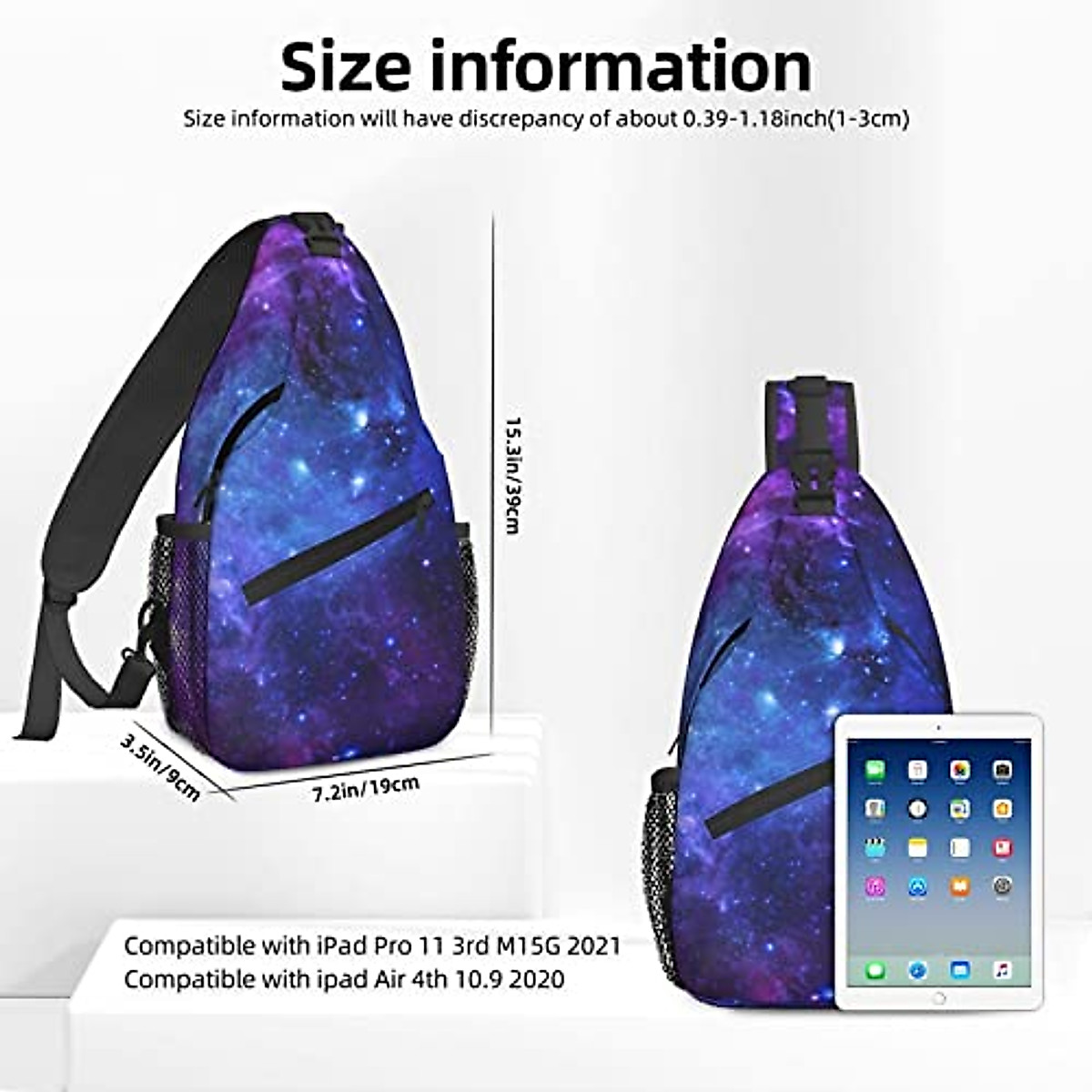 Dujiea Crossbody Backpack For Men Women Sling Bag, Star Galaxy Chest Bag Shoulder Bag Lightweight One Strap Backpack Multipurpose Travel Hiking Daypack