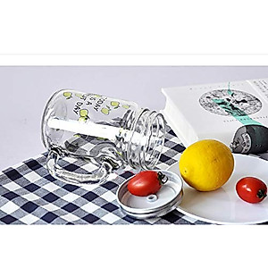 Mason Blank Sublimation transparent clear glass Jar Mugs 430ml with glass handles and straw drinking heat dye transfer 2 pieces