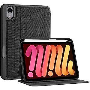 ProCase Cover for iPad Mini (A17 Pro) 2024 / iPad Mini 6 Case 2021 Mini 6th Generation Case with Pencil Holder, Slim Smart Folio Stand Cover Shockproof Protective Cases for iPad Mini 8.3 Inch -Black
