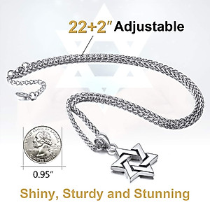 Star Necklaces for Women Stainless Steel Jewish Gifts for Him