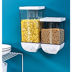 Wall-mounted grain container dispenser, dry food dispenser, used for dry food, nuts, candy, beans, cat food, dog food (1500ML)