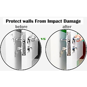 LemonHo No Drill/Screw in Wall Mounted Door Stoppers Door Stops for Bottom of Door 3M Adhesive Stainless Steel Doorstop with Rubber Bumper Tip Wall Protector, Pack of 4, 3 Inch, Silver