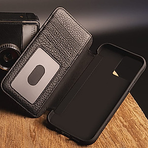 Case-Mate iPhone 13 Pro Max Case Wallet [10ft Drop Protection] [Compatible with MagSafe] Genuine Leather Black Phone Cover for iPhone 13 Pro Max with Landscape Stand and Card Holder