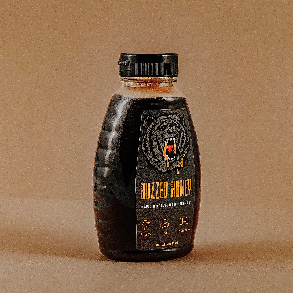 Buzzed Honey - 16oz (32 servings), Raw Unfiltered Honey, Preworkout, Natural, Clean Energy, Caffeinated, Strength, Endurance & Energy