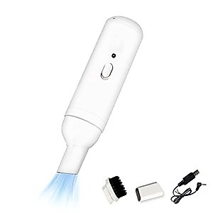 BIWASE Mini Protable Car Vacuum Cordless,Handheld Vacuum for Quick Cleaning,USB Charging,Quick Car Vacuum Cleaner for Pet Hair, Home,Office and Car Cleaning(White)