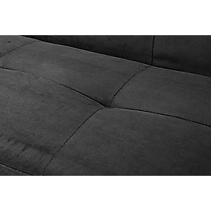 ERYE 3-in-1 Upholstered Futon Loveseat Convertible Sleeper Bed,2-Seaters Sofa & Couch Soft Cushions Love Seat Daybed for Small Space Living Room Napping Sofabed, Black