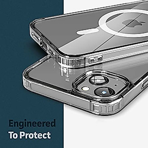 Encased Magnetic Case Designed for iPhone 14 Pro Max Case with Belt Clip Holster, Compatible with MagSafe (Crystal Clear)