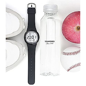 TOMORO Men's Unisex 100M Waterproof Large Digits Digital Casual Women Big Boys Outdoor Stopwatch Countdown Chronograph Luminous Sport Dive Watch (Push-Button Underwater)