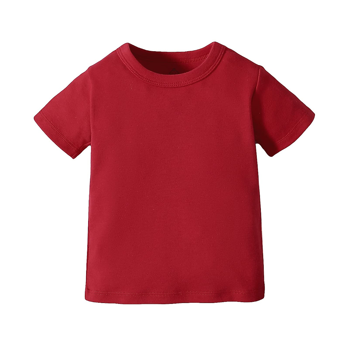 OPAWO Unisex Infant Baby Crew Neck T-Shirt 4 Pack Short Sleeve Solid Color Tees for Boys Girls (Black/White/Gray/Red, 12-18 Months)