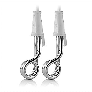 Ovente Electric Stainless Steel Immersion Heater for Tea Coffee & Beverage, 300 Watt Power Portable Submersible Instant Hot Water Warmer, Light Weight Easy Heating & Clean, White Pack of 2 CH3012