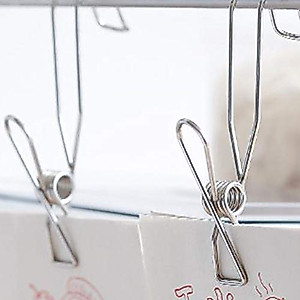 DOITOOL Clothespins, 12PCS Stainless Steel Clothes Drying Hanger Clips Multi- Purpose Windproof Clothespin Wire Clips for Clothesline Utility