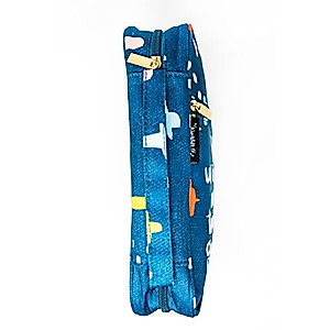 Women and Girls Large Medium Size Colorful Floral Bible Cover - Bible Carrying Case - Bible Bag - Gift for Baptism Dark Blue Crosses Bible Cover