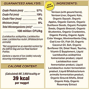 Primal Freeze Dried Cat Food Nuggets Venison, Complete & Balanced Scoop & Serve Healthy Grain Free Raw Cat Food, Crafted in The USA (14 oz)
