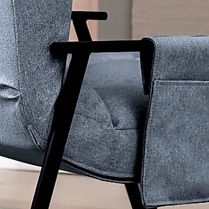 BALUS Adjustable Rocking Chair Lounge Children Chair, Modern Lounger Sofa,Lie or Sleep Lazy Chair, Internet Celebrity Single Rocker Chair,for Apartment/Bedroom/Balcony/Courtyard(Dark Grey)