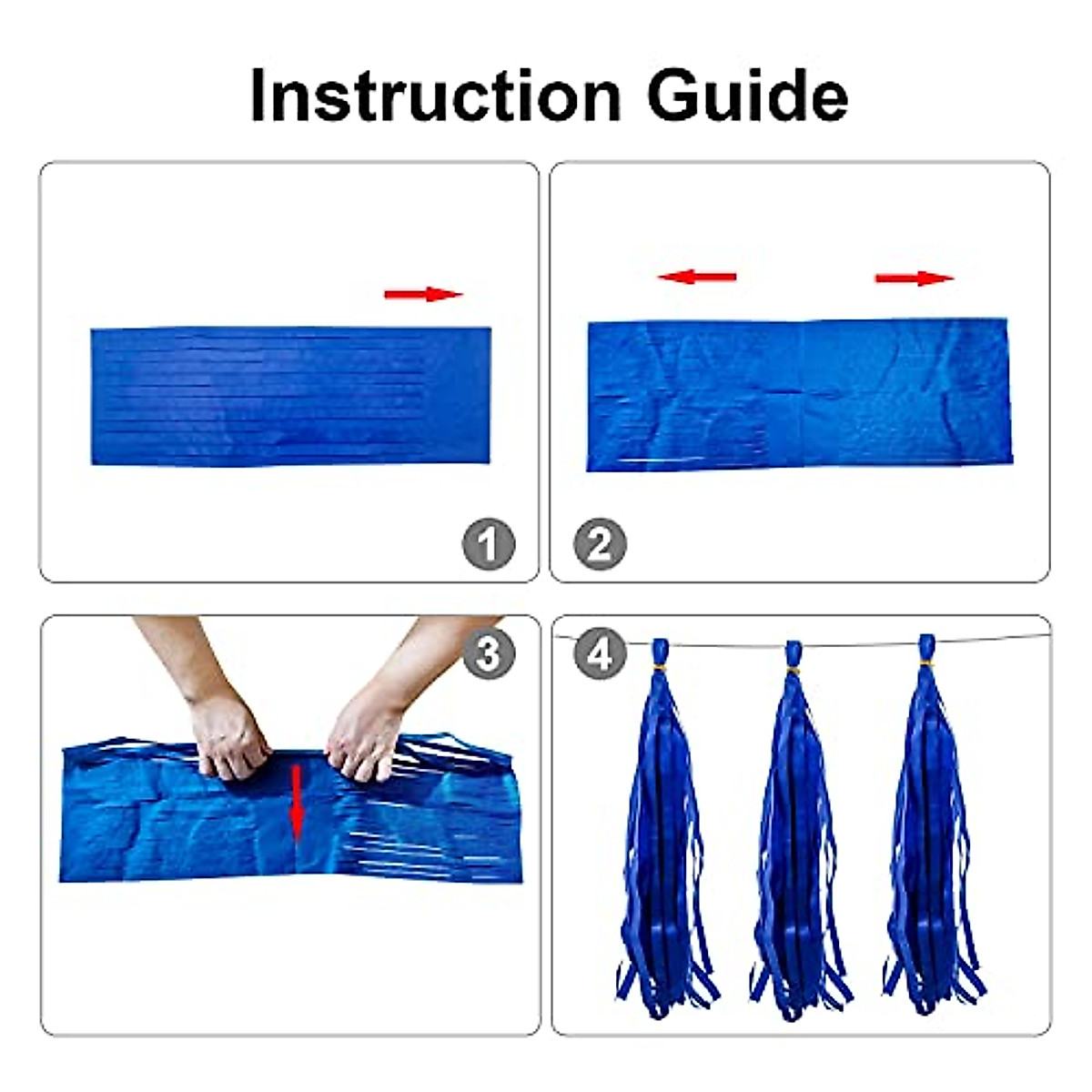 PheiLa 30 Pcs Tissue Paper Pom Poms Red White Navy Blue Silver Tassels Garland Glitter Stars Paper Garlands Patriotic Decorations Nautical Party Supplies Photo Booth Props Backdrop Door Wall Decor