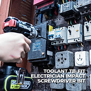 toolant 7pcs TB-Fit Electrician Impact Screwdriver Bit Set, 1/4” Hex-Shank S2 Steel, CNC Machined Tips with Magnetism, FPH1（PH1-SL4.5）FPH2（PH2-SL6）Screwdriver Bit Set