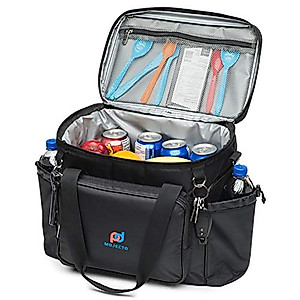 MOJECTO XX-Extra Large Tall Insulated Cooler Lunch Bag (XX-14x12.5x9 In). 1680D Heavy-Duty Polyester, High Density Insulation, Heat-Sealed Liner, Durable Zipper, Multiple Pockets, Metal Buckle.