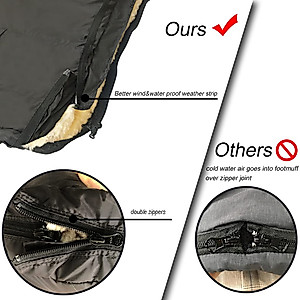 CozyMe Anti-Freeze 100% Australian Sheepskin Footmuff Universal Fits All Stroller Bunting Bag Weather Resistant Lambskin Baby Travel Sleeping bag,6-42M,Cream