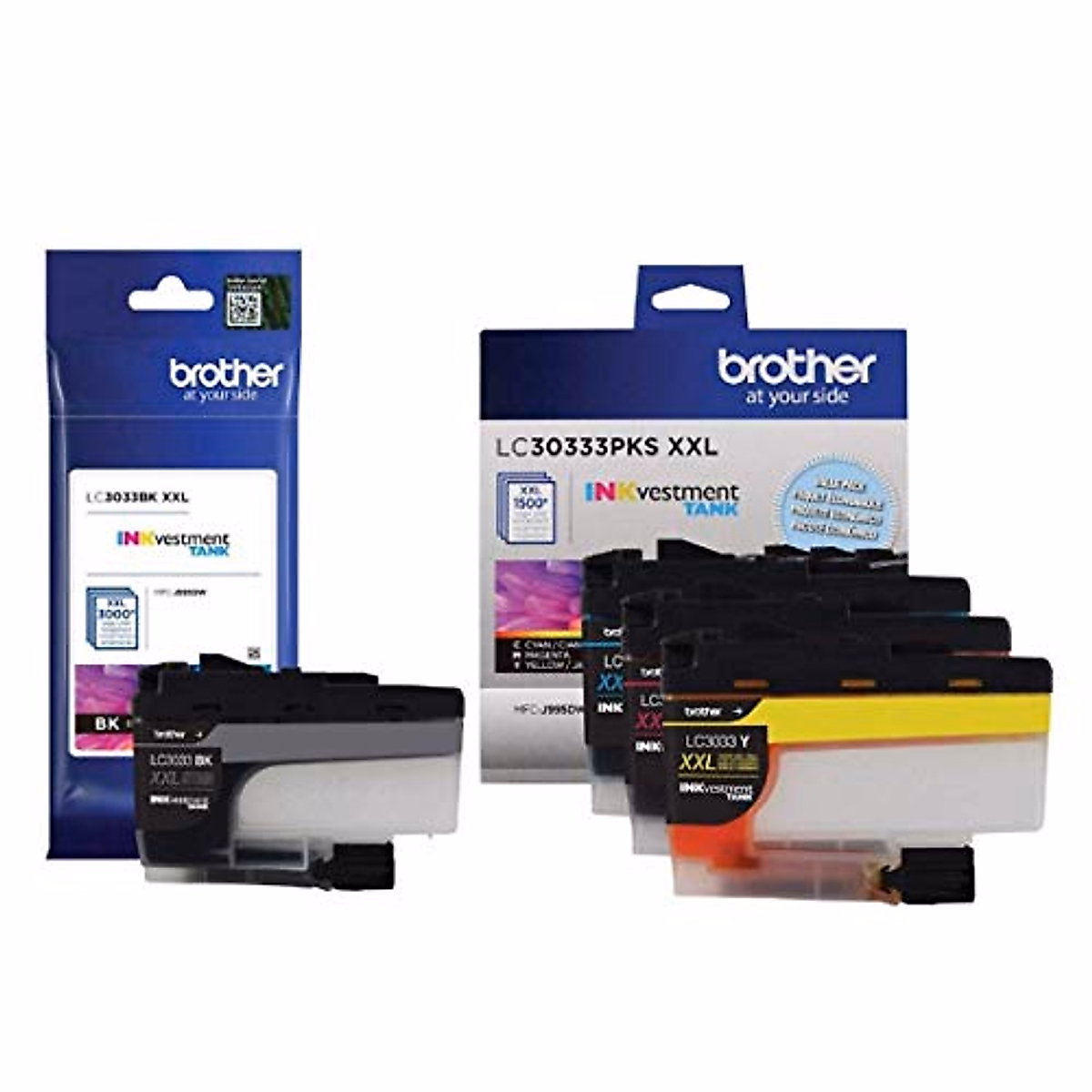 Brother Genuine LC3033BK, LC30333PKS Super High Yield Black/Cyan/Magenta/Yellow Ink Cartridge Set, LC3033