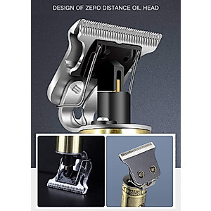 Professional Electric Pro Li Outliner Hair Clippers for Men, Cordless Rechargeable Zero Gapped Cutting T Blade Trimmer, Haircutting Baldhead Beard Shaver Barber with 4 Guide Combs 2 Battery