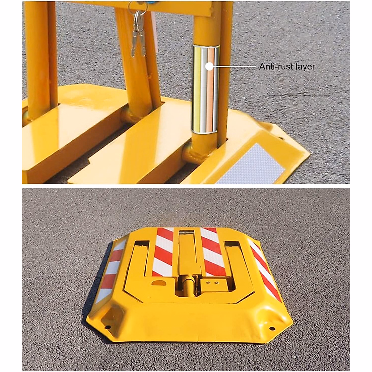 OUSIKA Parking Post, Parking Barrier, for Parking Lot Parking Blocker, Parking Space Lock,Parking Space Lock, Parking Pile Parking Space Lock Parking