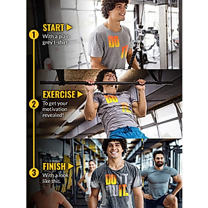 Actizio Men's Workout Shirt Cotton Fabric T-Shirt Short Sleeve Sweat Activated Motivational Exercise Gym Athletic Fit Moisture Wicking Fitness Shirt - Do It - Don't Quit (Size 4XL)