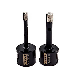DT-DIATOOL Diamond Drill Core Bits Set 1/4" and 3/8" - Welded Hole Saw with 5/8-11 Thread for Concrete Granite Marble Hard Stone