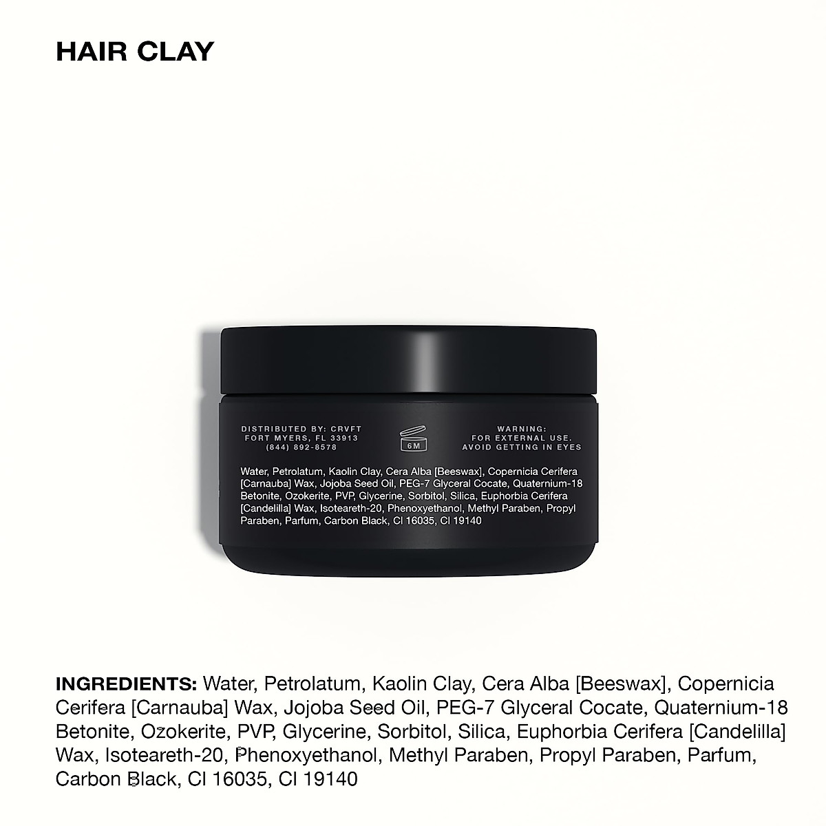 CRVFT Hair Clay 2.8oz + Sea Salt Spray 6oz Men's Bundle - Medium + Light Hold - Matte + Natural Finish - Volume + Texture + Prestyler - Stylist Approved - Scented