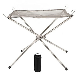 iFCOW Foldable Camping Fire Pit, Portable Folding Firepit Camping Fire Pit with Storage Case for Camping Backyard Garden