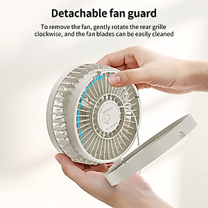 SmartDevil USB Desk Fan, 2 Speeds Small Personal Desk Fan, 90° Rotate Portable Foldable Mini Desktop Table Fan, Strong Wind, Quiet Operation, for Home Office Car Outdoor Travel (Light Gray)