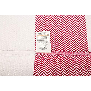 Bersuse 100% Cotton Aspendos XL Throw Blanket Turkish Towel - 60x90 Inches, Dark Blue-Red