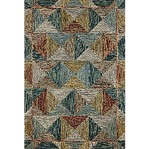 Loloi II Spectrum Collection SPE-01 Lagoon/Spice, Contemporary 7'-9" x 9'-9" Area Rug