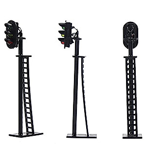 JTD04 5pcs Model Railway 3-Light Block Signals G/Y/R HO Scale 6.8cm 12V Led New
