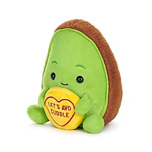 Posh Paws 37333 Swizzels Love Hearts 18cm (7") Avocado – Let's AVO Cuddle Message Soft Toy, Green