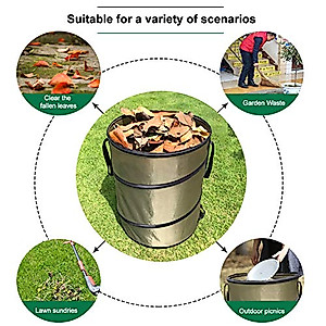 Gardening Bag, 10 Gallon Release Buckle Gardening Bag Collapsible Garden Waste Bag, Heavy Duty Reusable Yard Waste BagLeaf Trash Can Gardening Container Weed Container(green)