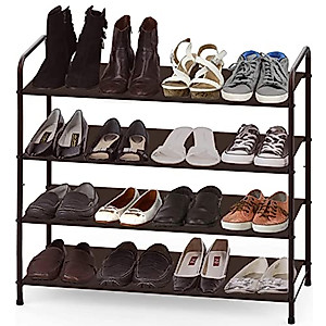Simple Houseware 4-Tier Shoe Rack + Standing Coat and Hat Hanger