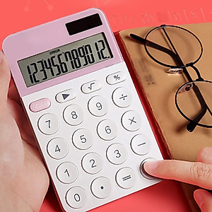 MJWDP Solar Calculator Multifunctional Student Accounting Exam Special Financial Calculator Cute Small Calculator 12 Digits Display (Color : D, Size