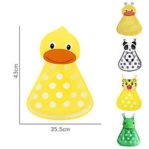 Baby Bath Storage Bag, Cute Animals Mesh Bath Toy Storage Organizer with 2 Suction Cups, Bathtub Toy Organizer Mesh Bath Net Storage Baby Tub Holder for Kids Toddlers