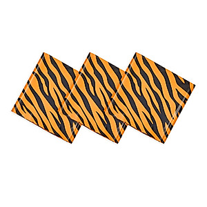 Tiger Print Tablecloths for Jungle Safari Birthday Party (54 x 108 in, 4 Pack)
